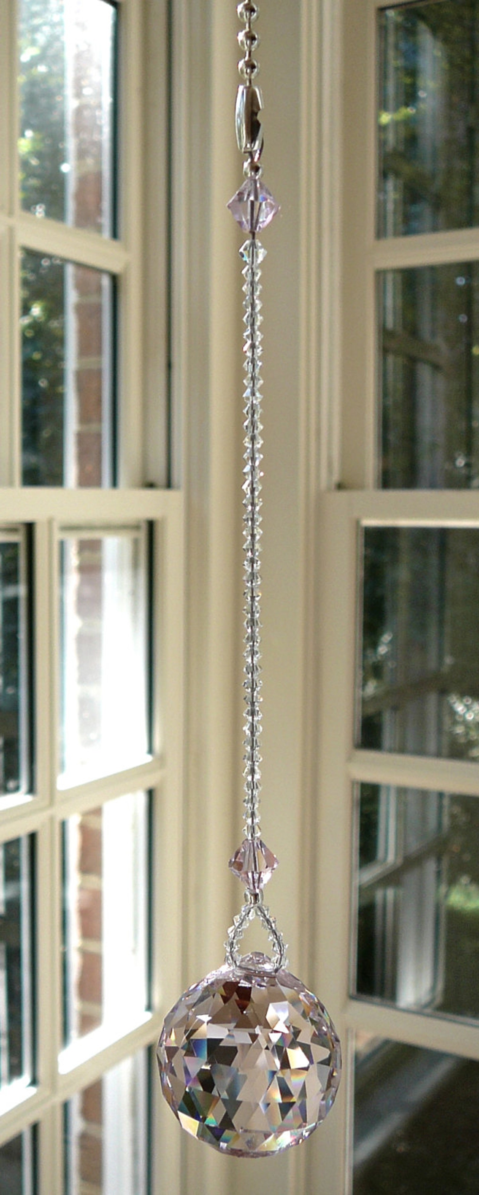30mm Crystal Ball Fan Pull, Light Pull or Suncatcher, Swarovski Crystal ...