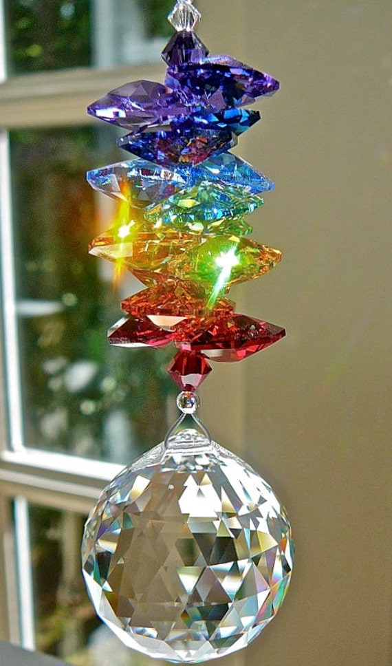 Swarovski Crystal Rainbow Suncatcher Made Entirely With - Etsy
