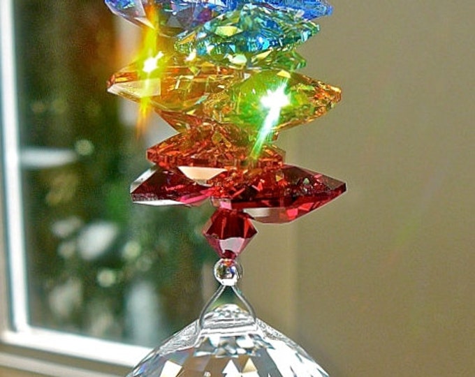Swarovski Crystal Rainbow Suncatcher Made Entirely With - Etsy