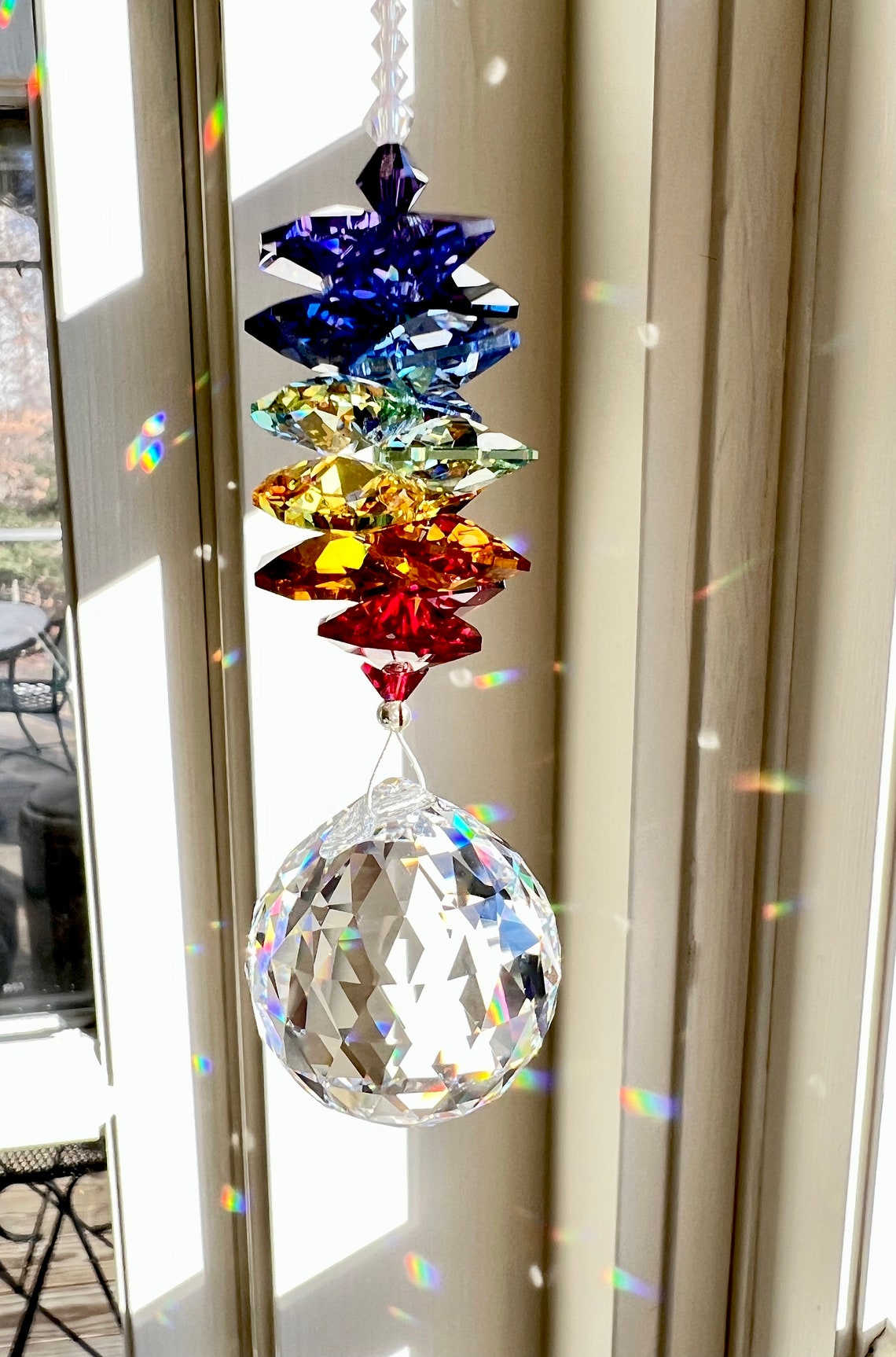Swarovski Crystal Rainbow Suncatcher Made Entirely With - Etsy