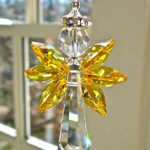 Guardian Car Angel Car Charm With Yellow Wings, All Swarovski Crystal ...