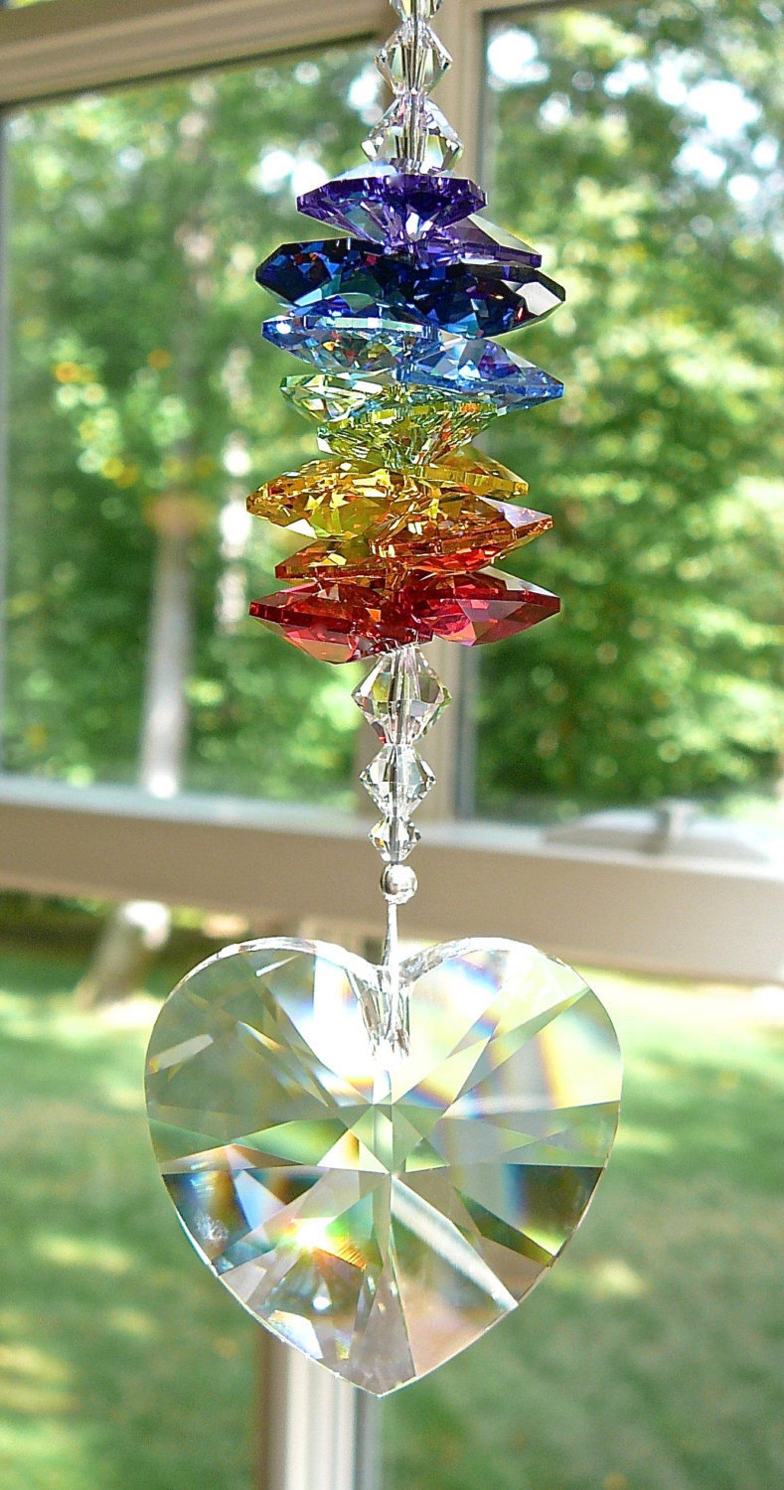 Swarovski Crystal Heart Suncatcher, One of Our Best Rainbow Makers ...