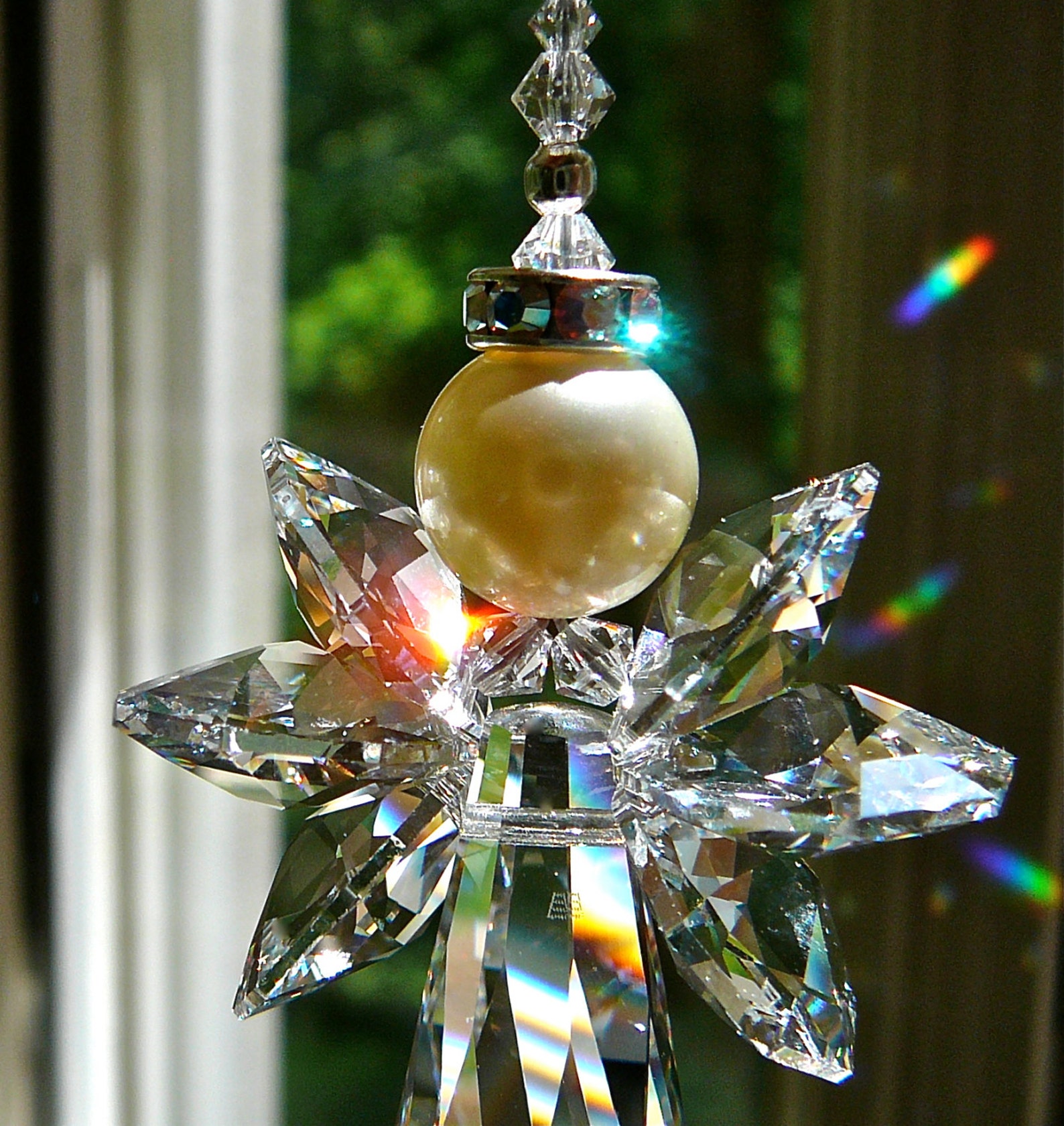 Crystal Angel Suncatcher Made With Swarovski Crystals, Hanging Guardian ...
