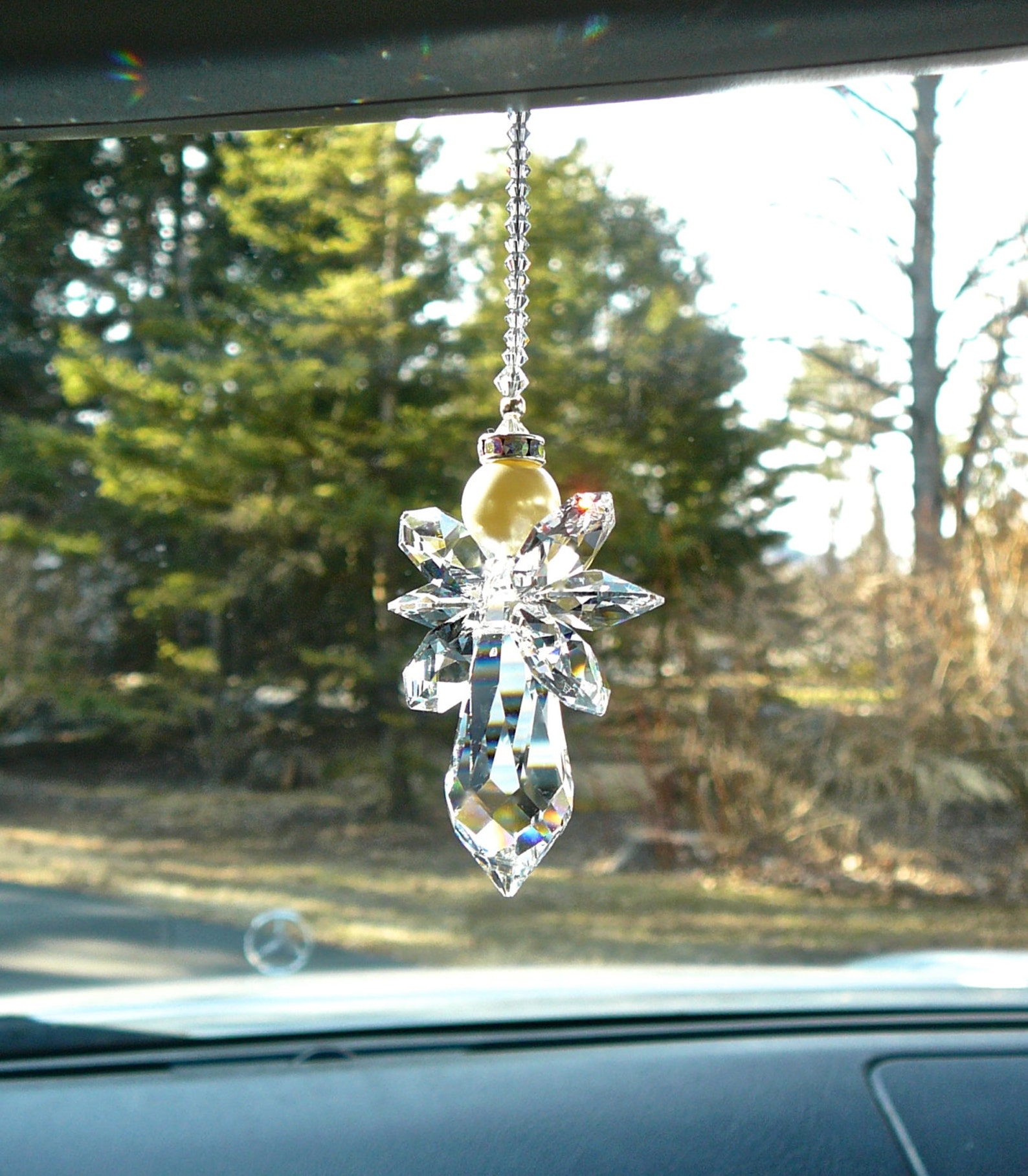 Crystal Angel Suncatcher Made With Swarovski Crystals, Hanging Guardian ...