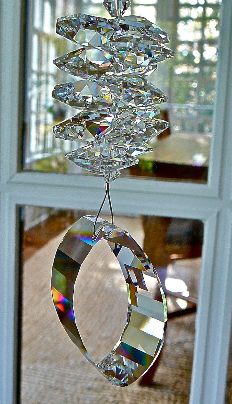 Large 50mm Stunning Beveled Crystal Prism, Retired by Swarovski ...