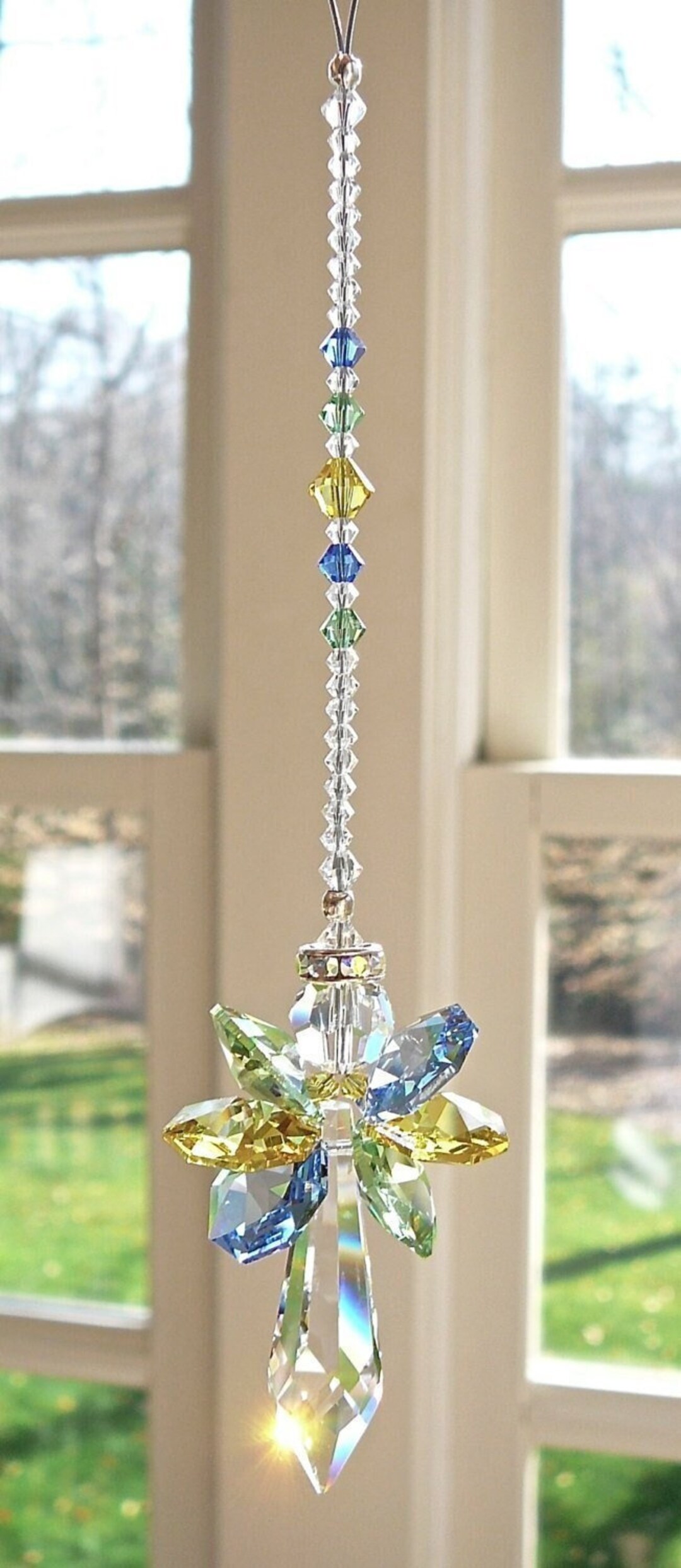 Crystal Guardian Angel Prism Suncatcher, Made With Swarovski Crystals ...