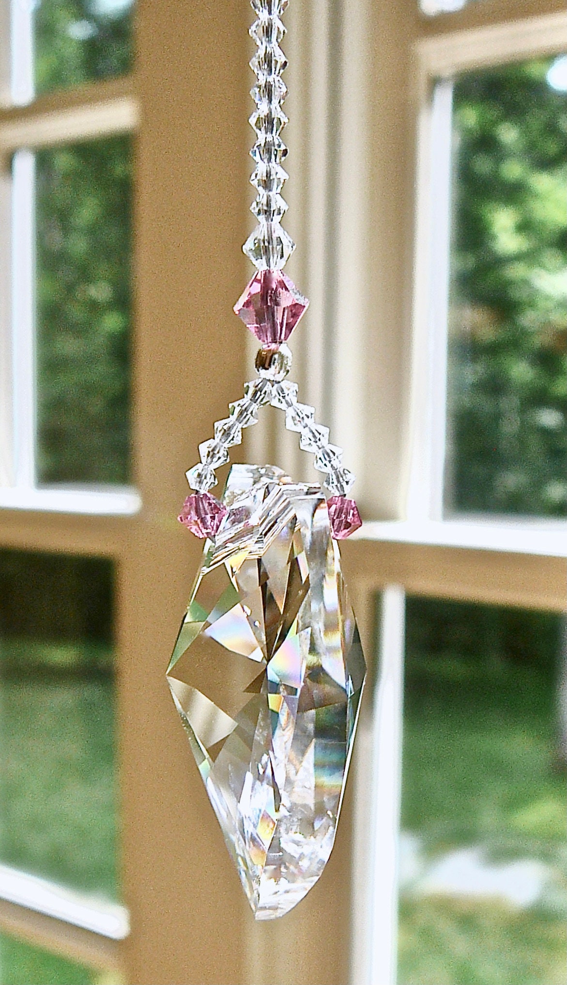 Crystal Fan Pull, Light Pull or Suncatcher, Entirely Swarovski - 40mm ...