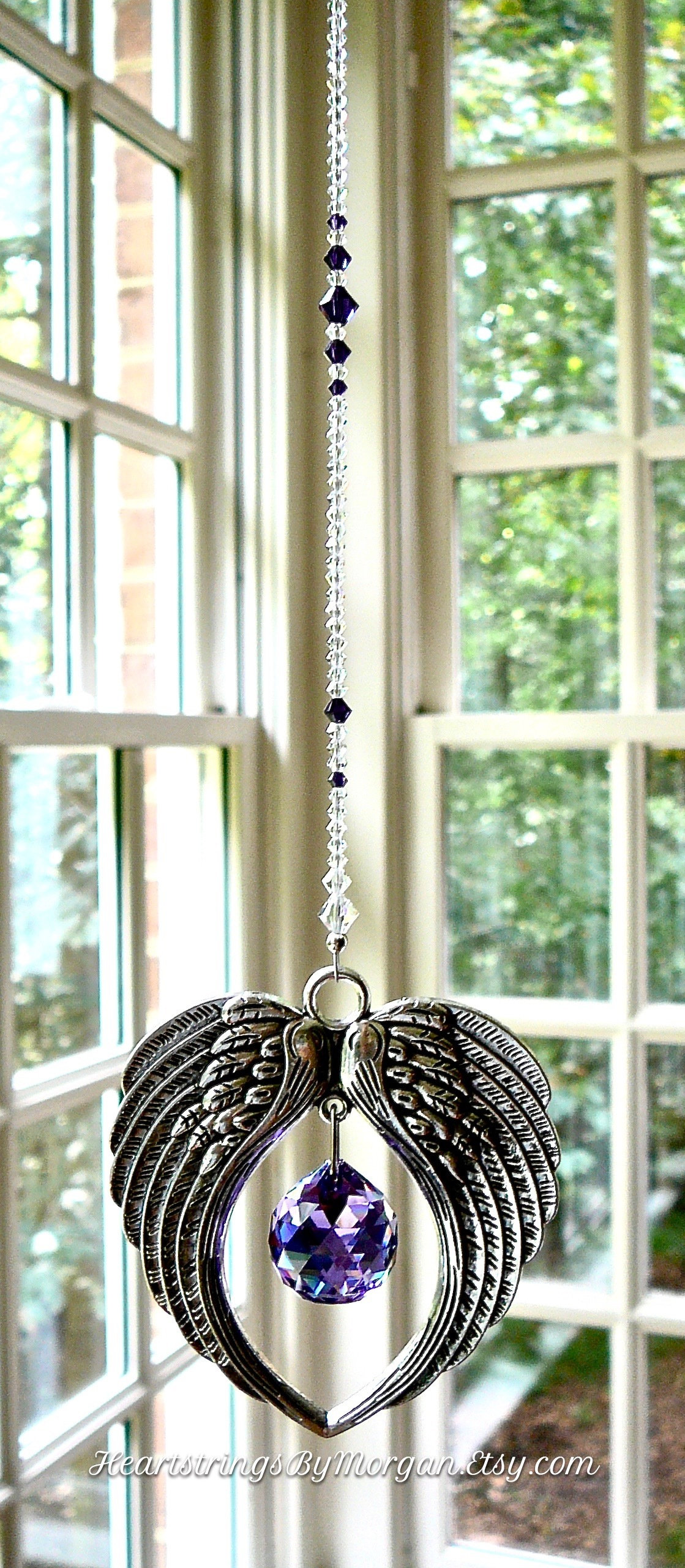 ANGEL WINGS Suncatcher Window Ornament Pewter Wings | Etsy