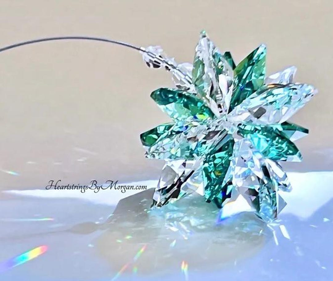 NEW - Green and Clear Swarovski Crystal Cluster for Home or Car, Lovely ...
