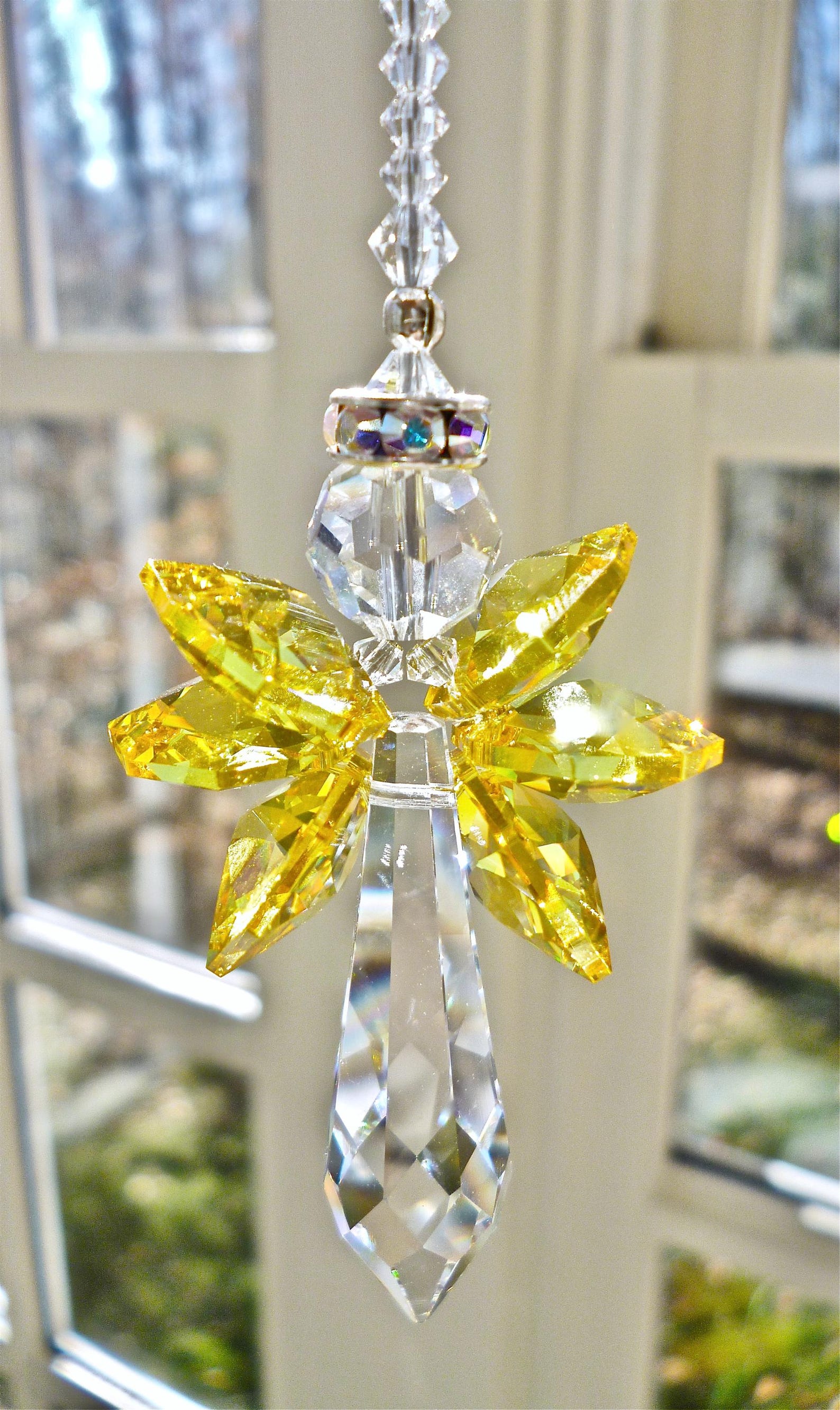Guardian Car Angel Car Charm With Yellow Wings, All Swarovski Crystal ...