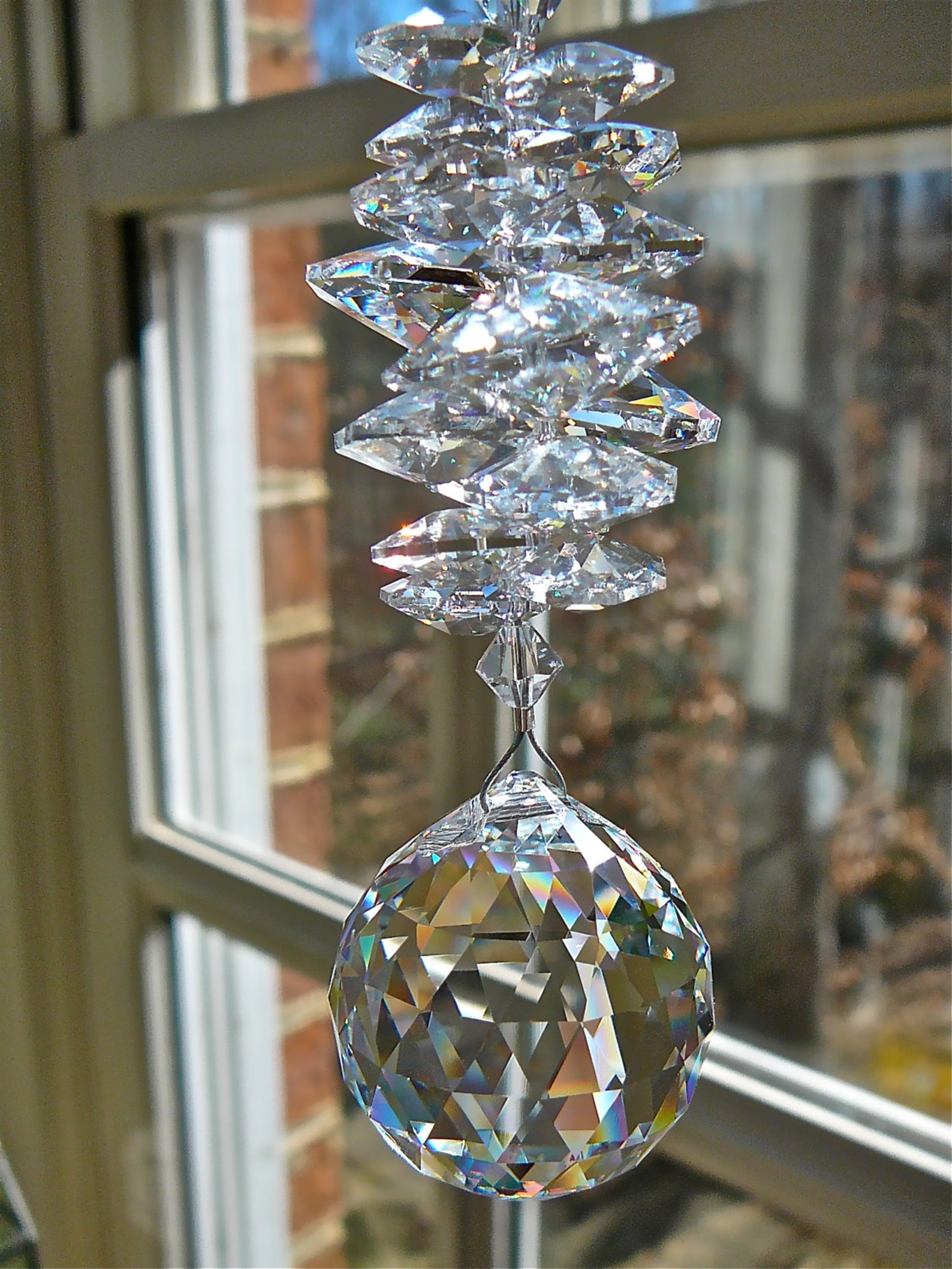 Crystal Ball Suncatcher Window Prism Made Entirely With Swarovski ...