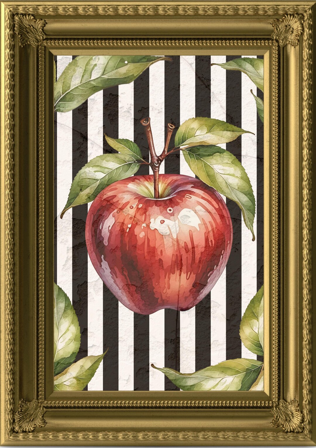 Apple Art, Kitchen Prints, Kitchen Wall Art, Digital Download, Parisian ...