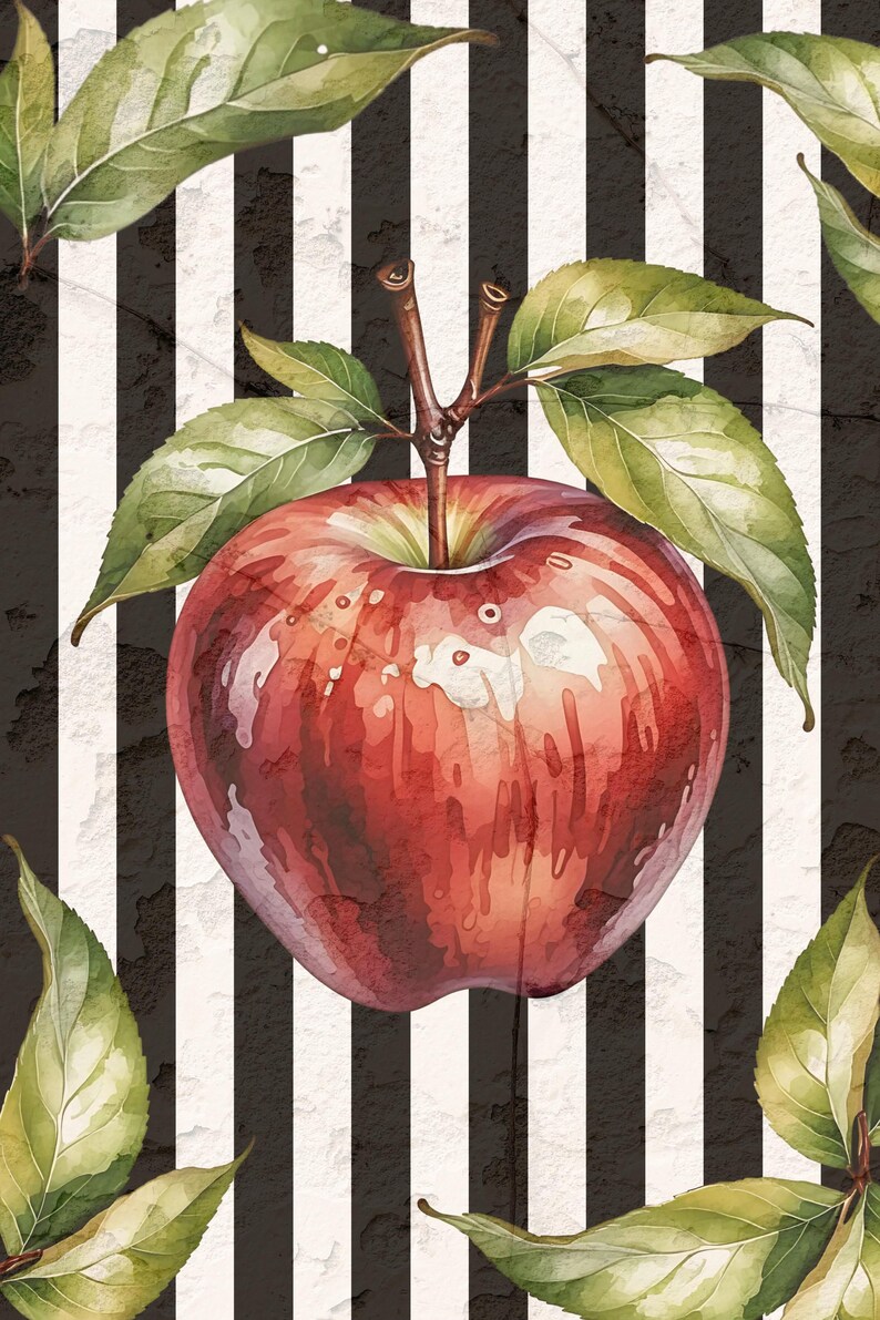 Apple Art, Kitchen Prints, Kitchen Wall Art, Digital Download, Parisian ...