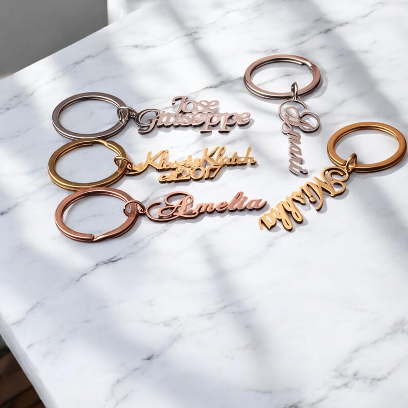 Personalized Name Keychain Custom Stainless Steel Keyring for Men ...