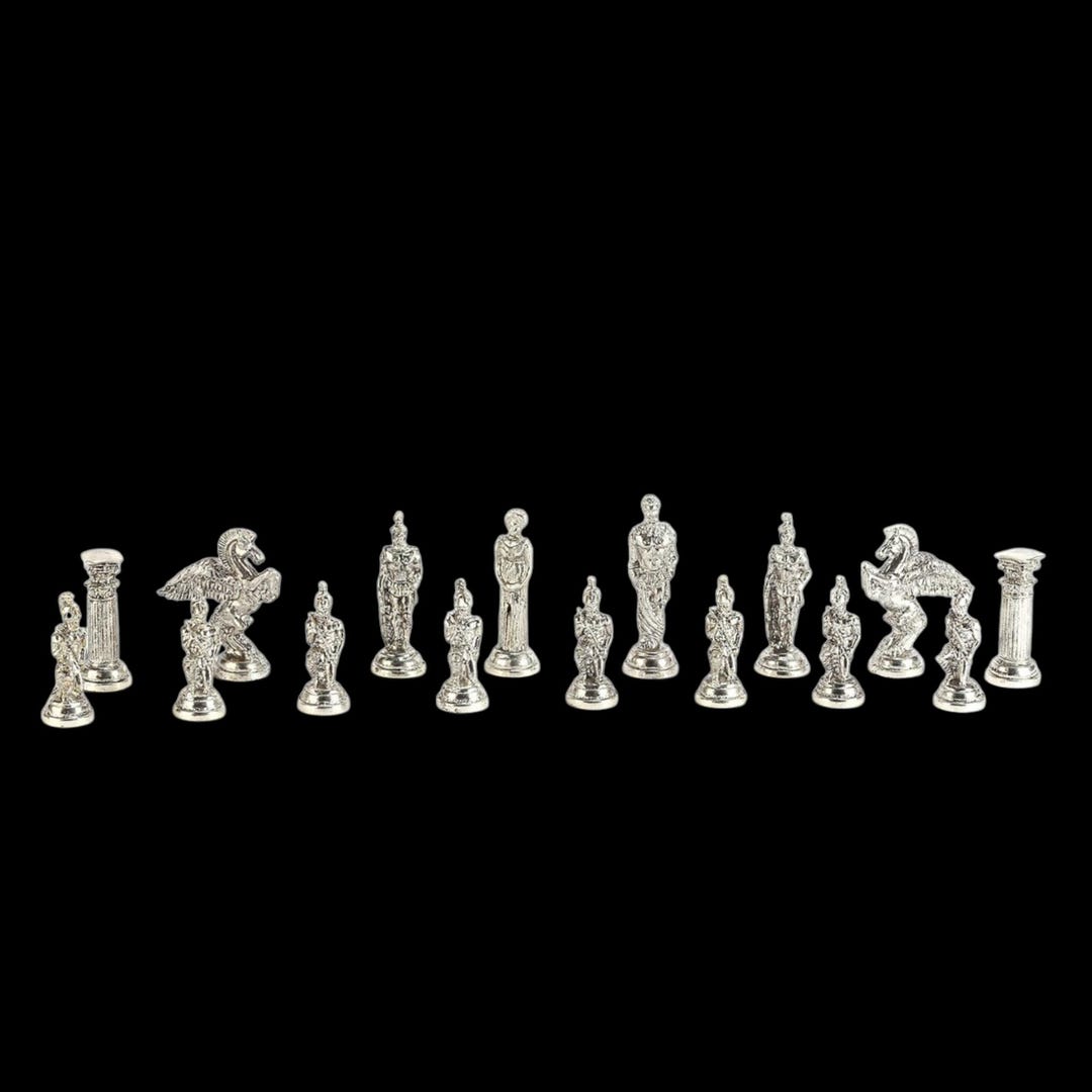 Battal Boy Metal Pegasus Chess Set Handmade Solid Wood Chessboard With ...