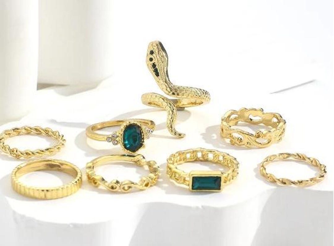 8 Pieces Snake Rings Set - Etsy