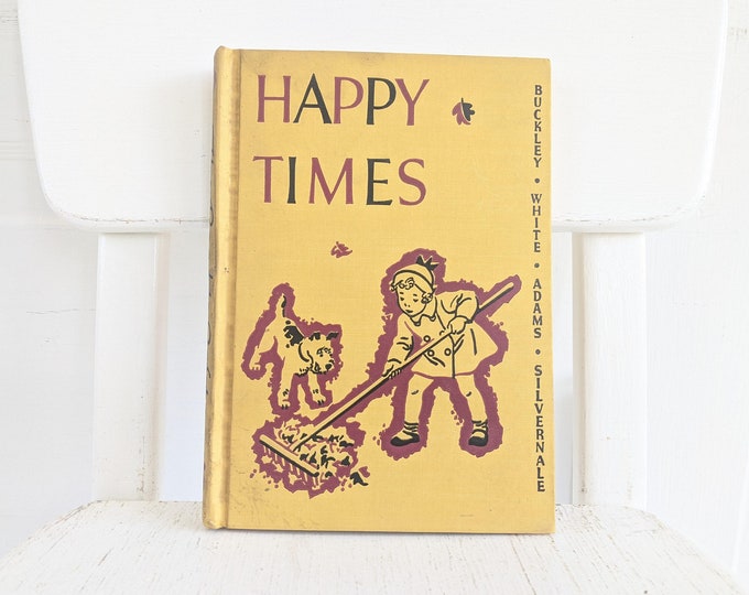 Vintage Reader Vintage Child Book Children's Book Happy - Etsy