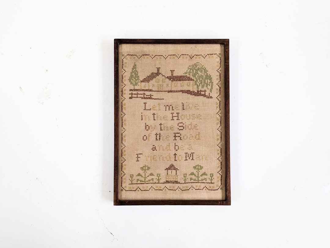 Vintage Cross Stitch Sampler, Vintage Sampler, Vintage Sampler Cross ...