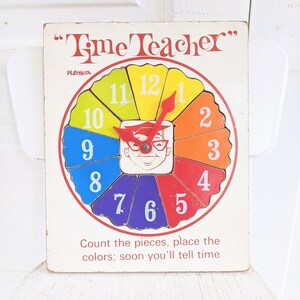 Vintage Wood Puzzle Telling Time Puzzle Vintage Playskool | Etsy