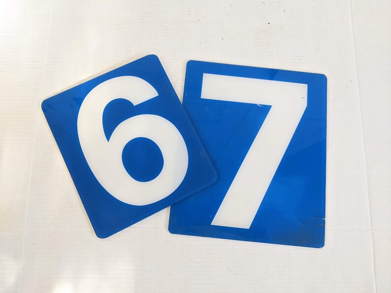 Vintage Plastic Numbers Blue White Numbers Sign Supplies - Etsy