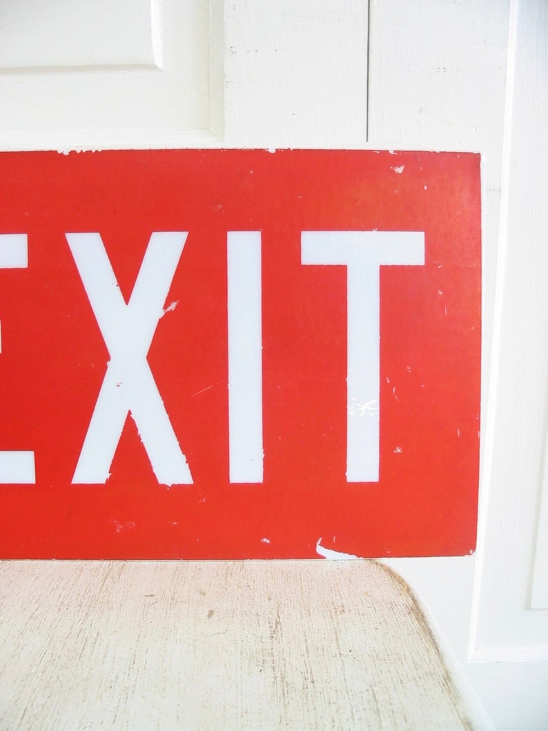 Vintage Exit Sign Vintage Sign Glass Sign Vintage Exit - Etsy