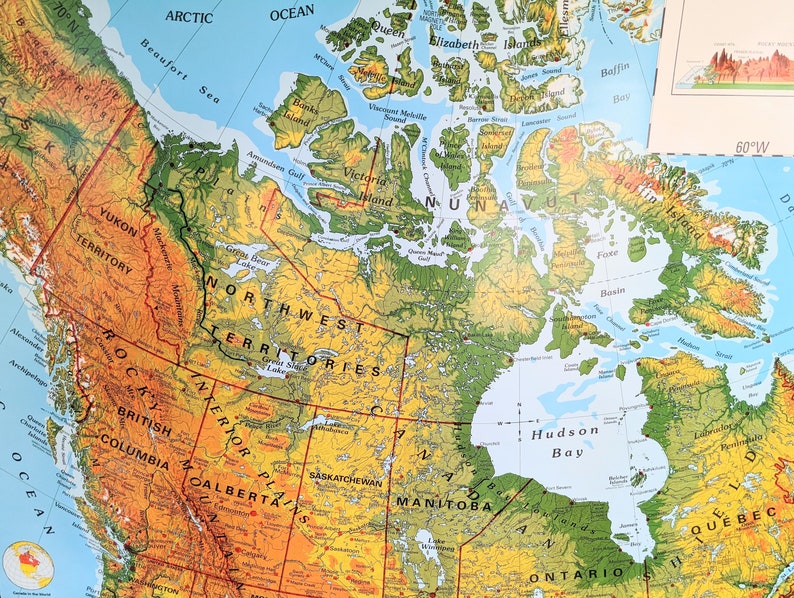 Vintage Pull Down Map of Canada Vintage School Map Large - Etsy