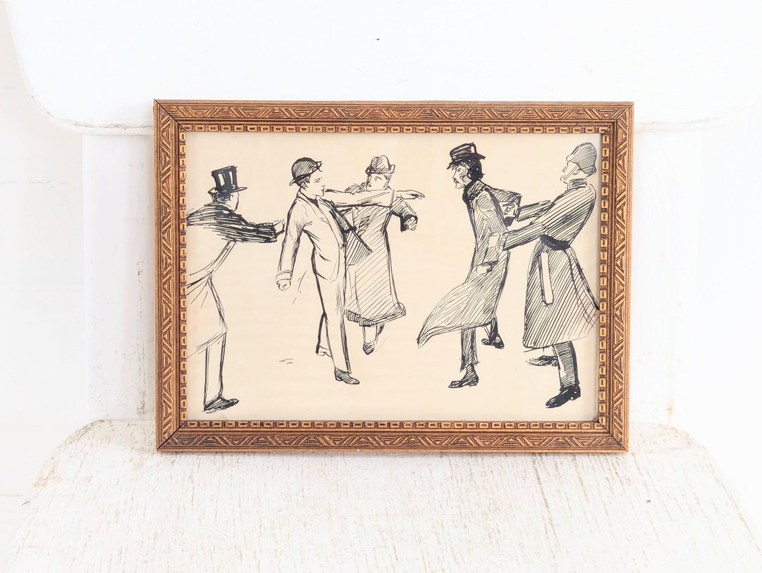 Vintage Drawing of Men, Vintage Illustration, Vintage Sketch Drawing ...