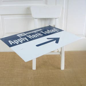 Vintage Metal Sign, Industrial Sign, Blue White Sign, Management Sign ...