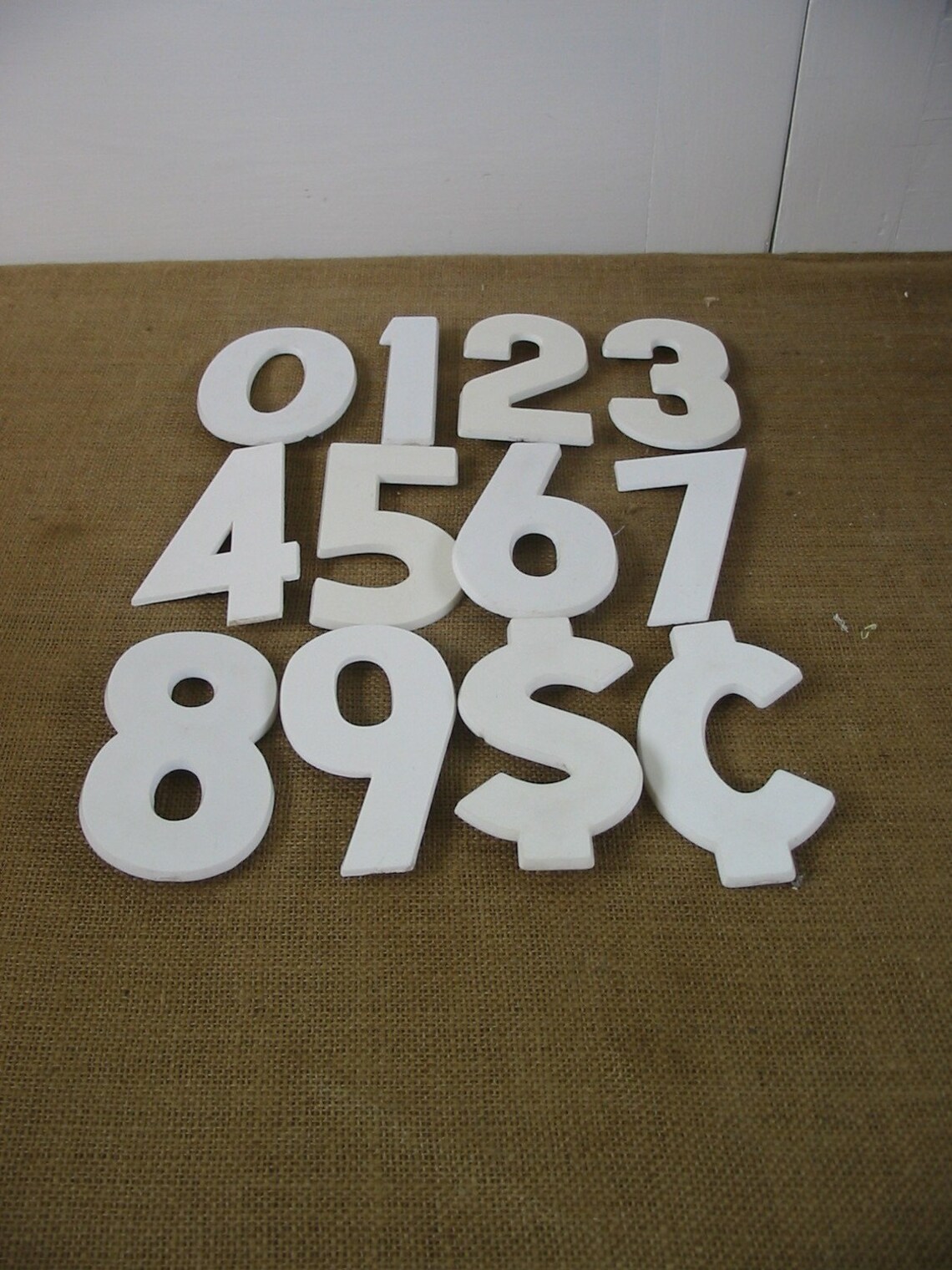 Vintage Numbers White Plastic Numbers White Sign Supplies | Etsy