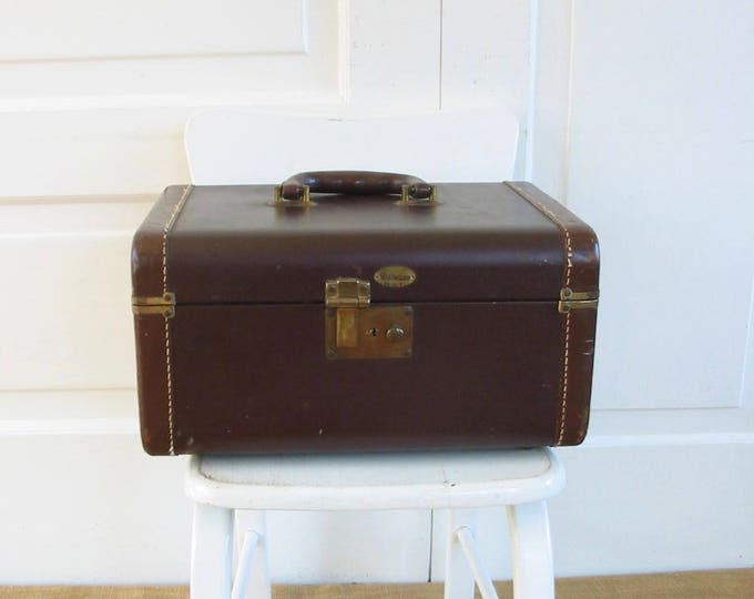Vintage Train Case, Brown Train Case, Brown Case, Vintage Suitcase ...