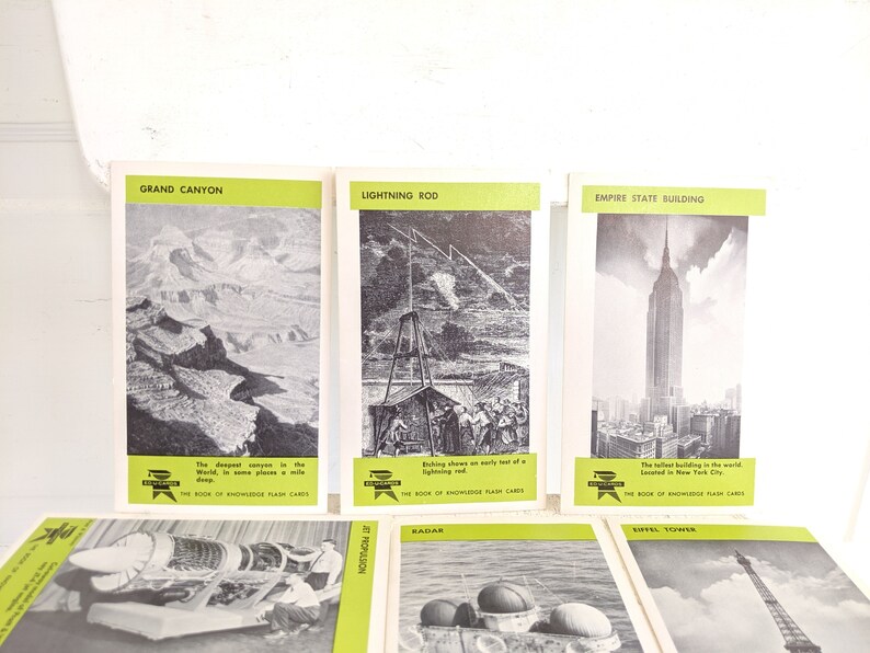 Vintage Picture Flash Cards Vintage Wonders of the World - Etsy