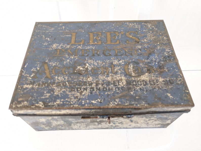 Vintage Metal Box Antique Blue Box Vintage Blue Metal Box | Etsy