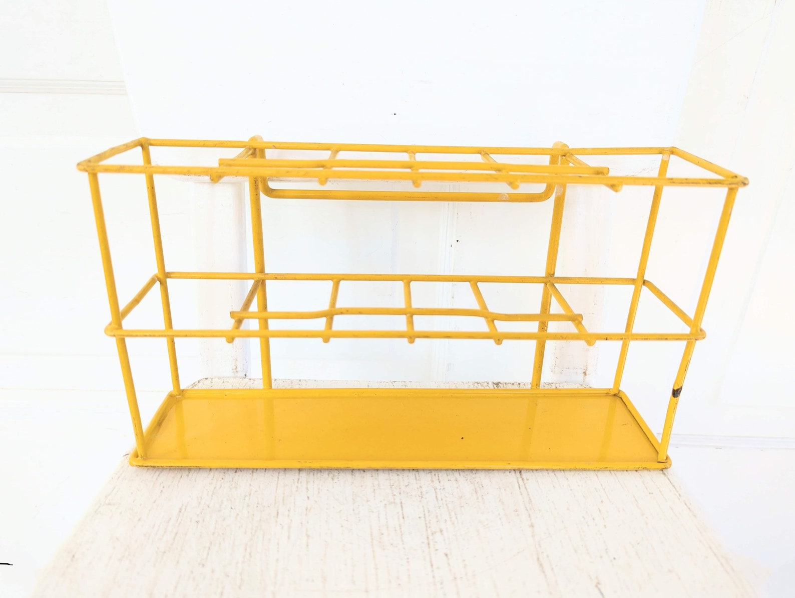 Vintage Yellow Rack, Vintage Yellow Store Display, Vintage Yellow Shelf ...