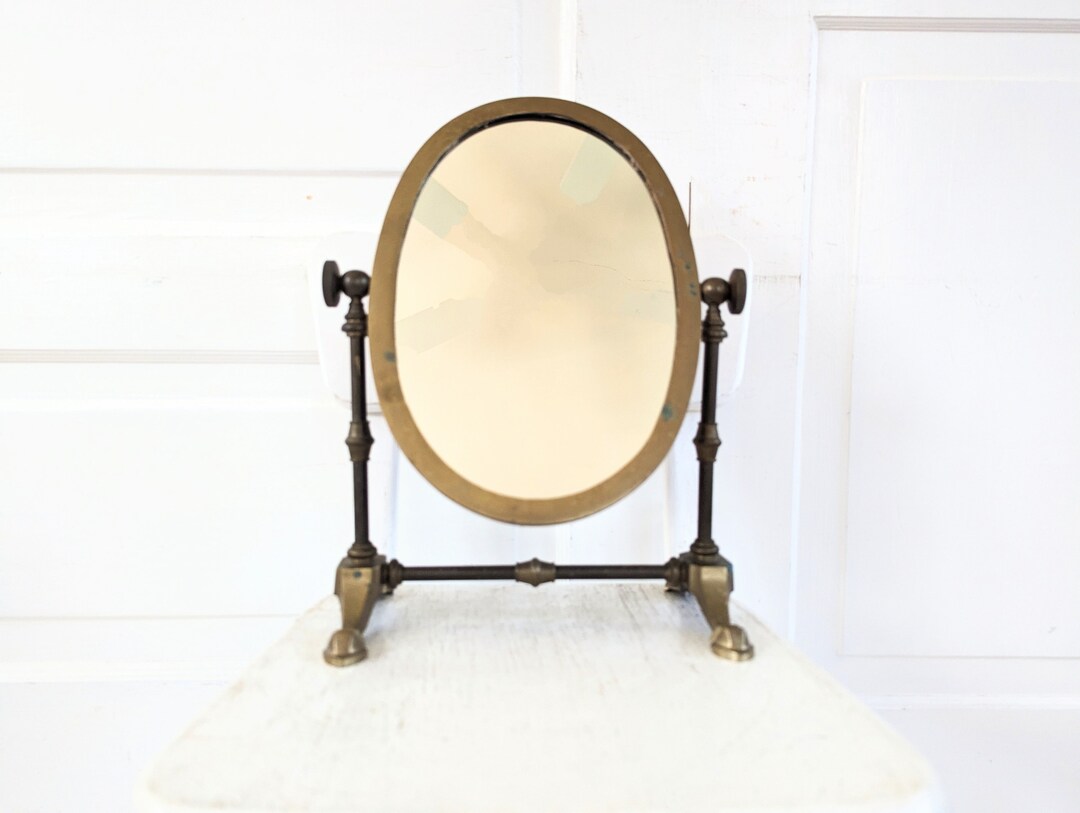 Vintage Freestanding Face Mirror, Vintage Bathroom Mirror, Vintage Face ...