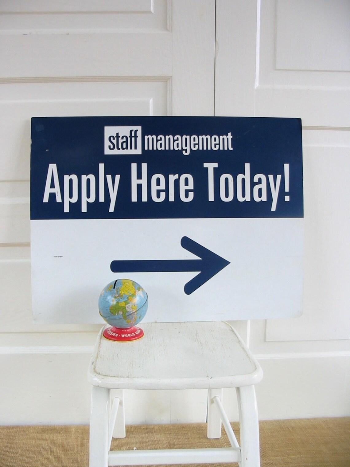 Vintage Metal Sign Industrial Sign Blue White Sign - Etsy