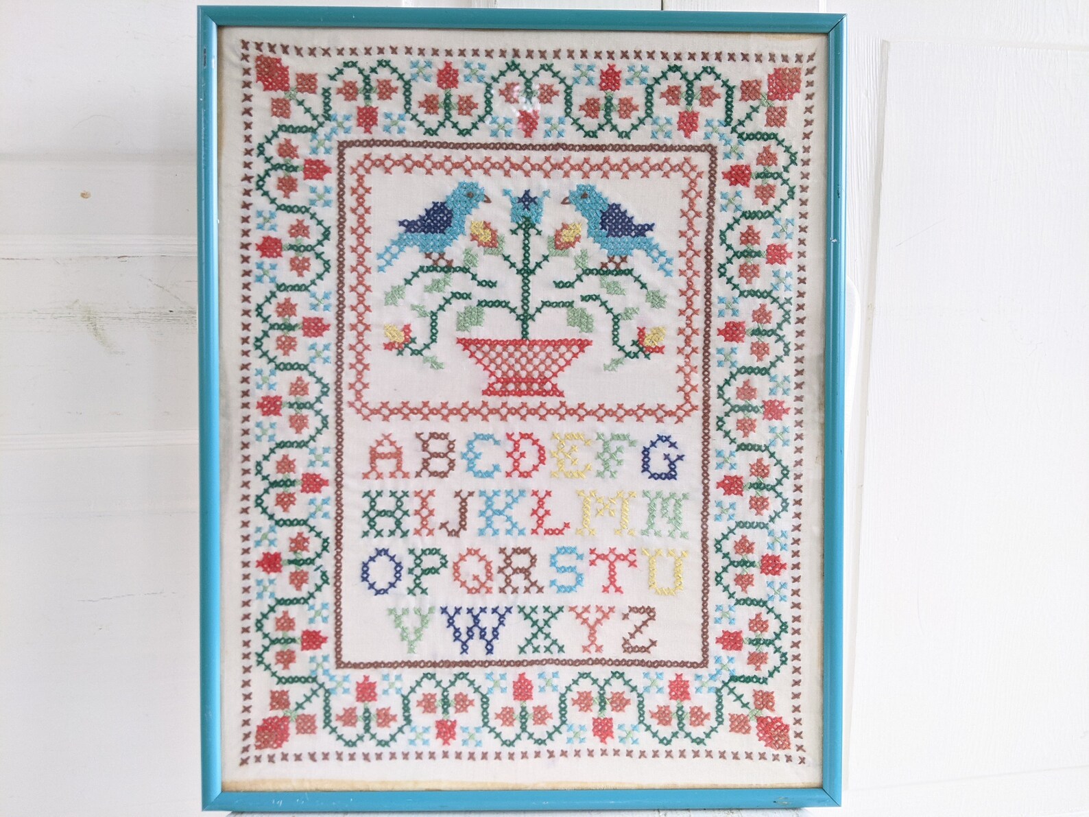 Vintage Cross Stitch Sampler, Vintage Embroidery, Vintage Alphabet ...
