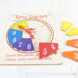 Vintage Wood Puzzle Telling Time Puzzle Vintage Playskool | Etsy
