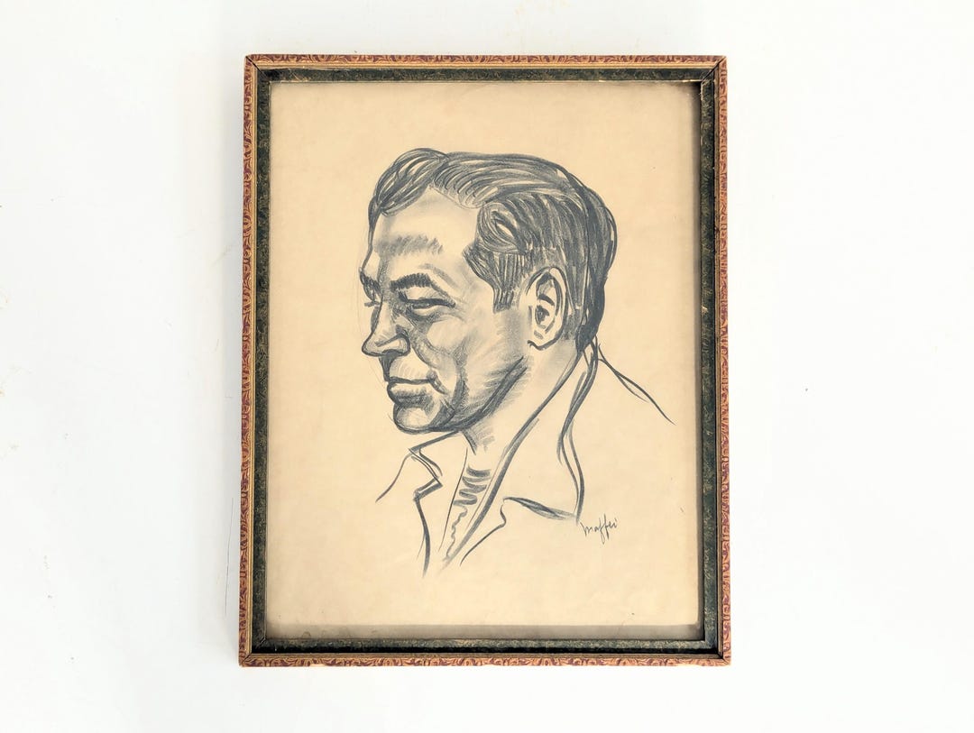 Vintage Pencil Drawing of Man, Vintage Man Illustration, Vintage Man ...