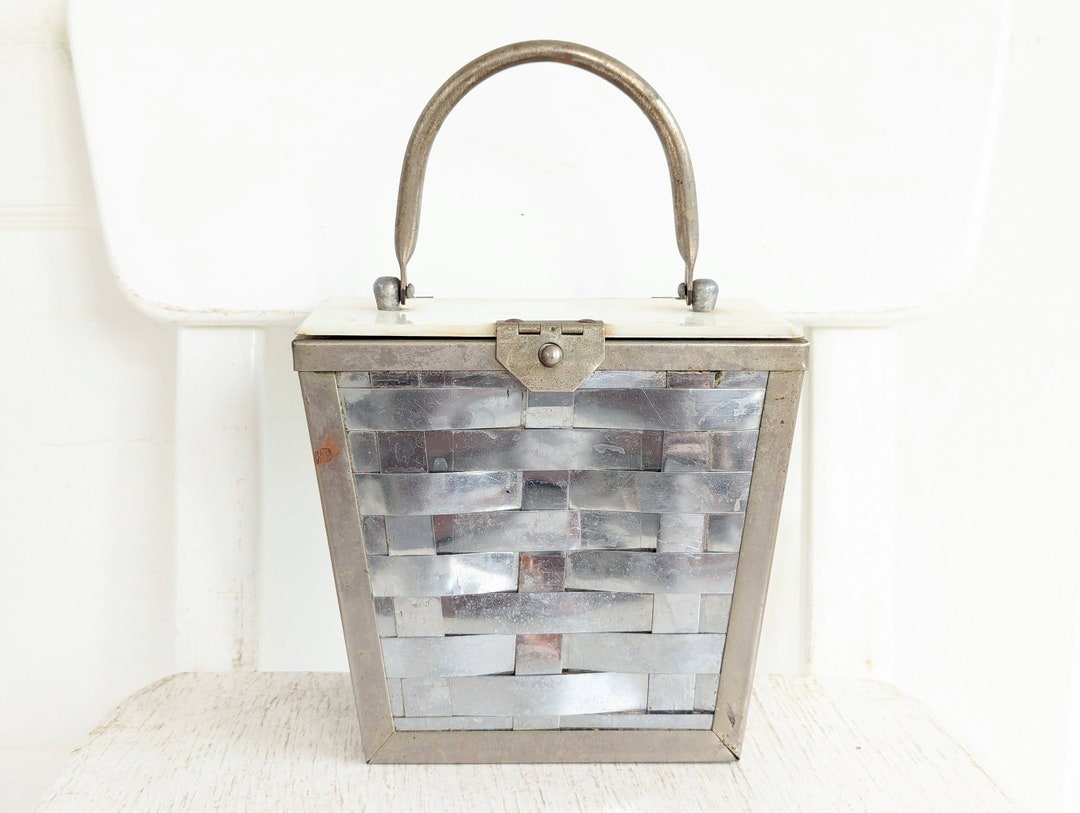 Vintage Metal Silver Purse, Vintage Silver Evening Bag, Vintage Silver ...