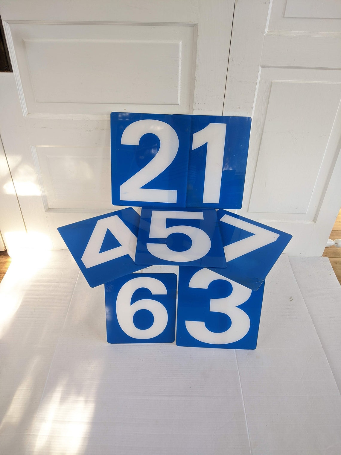 Vintage Plastic Numbers Blue White Numbers Sign Supplies | Etsy