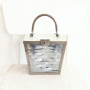 Vintage Metal Silver Purse, Vintage Silver Evening Bag, Vintage Silver ...