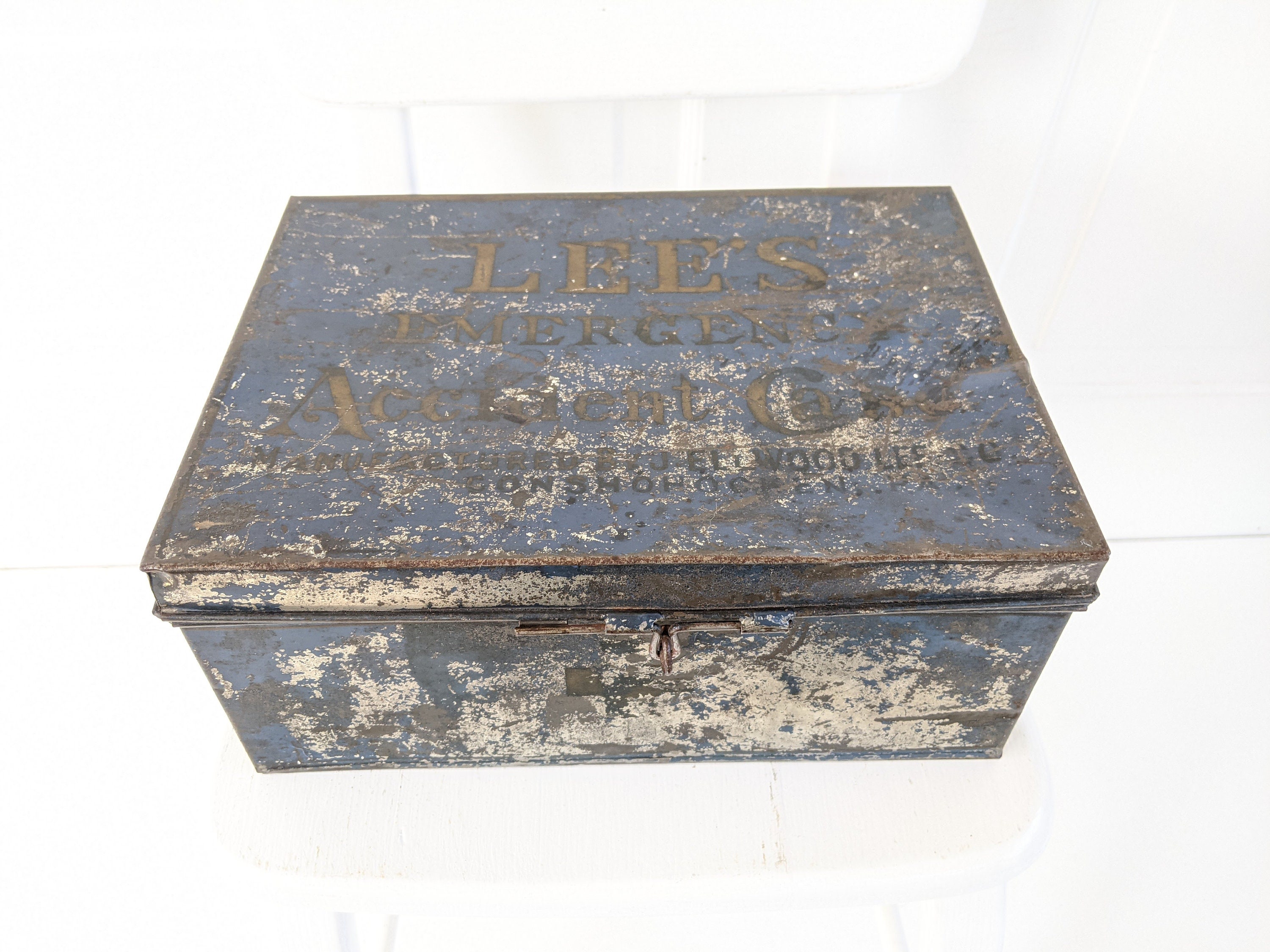 Vintage Metal Box Antique Blue Box Vintage Blue Metal Box - Etsy UK