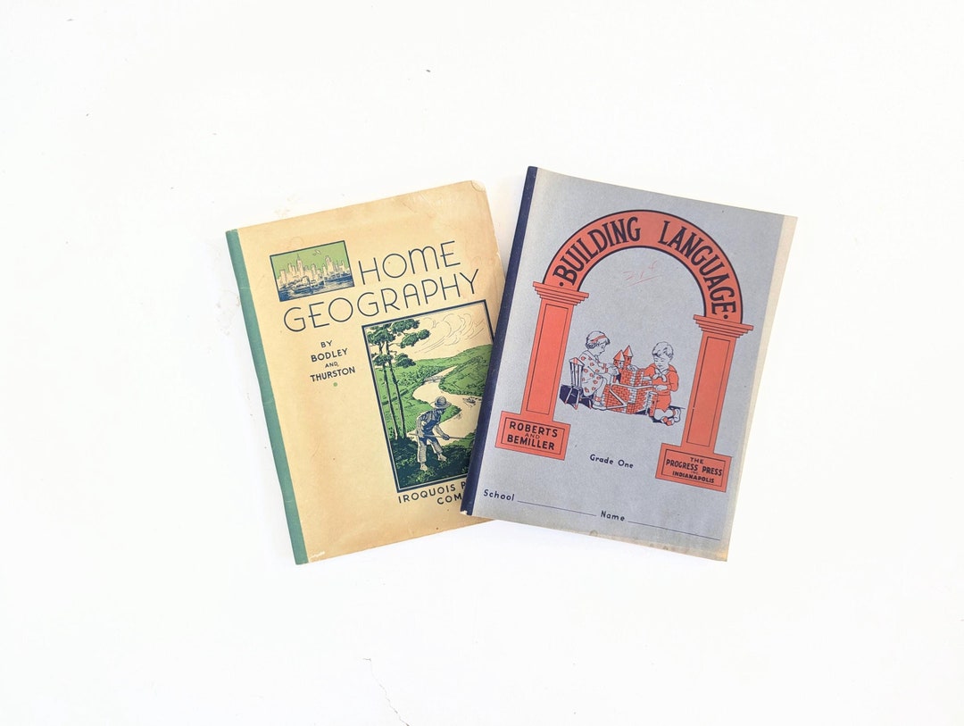 Vintage School Workbook, Vintage Children Workbook, Vintage Language ...