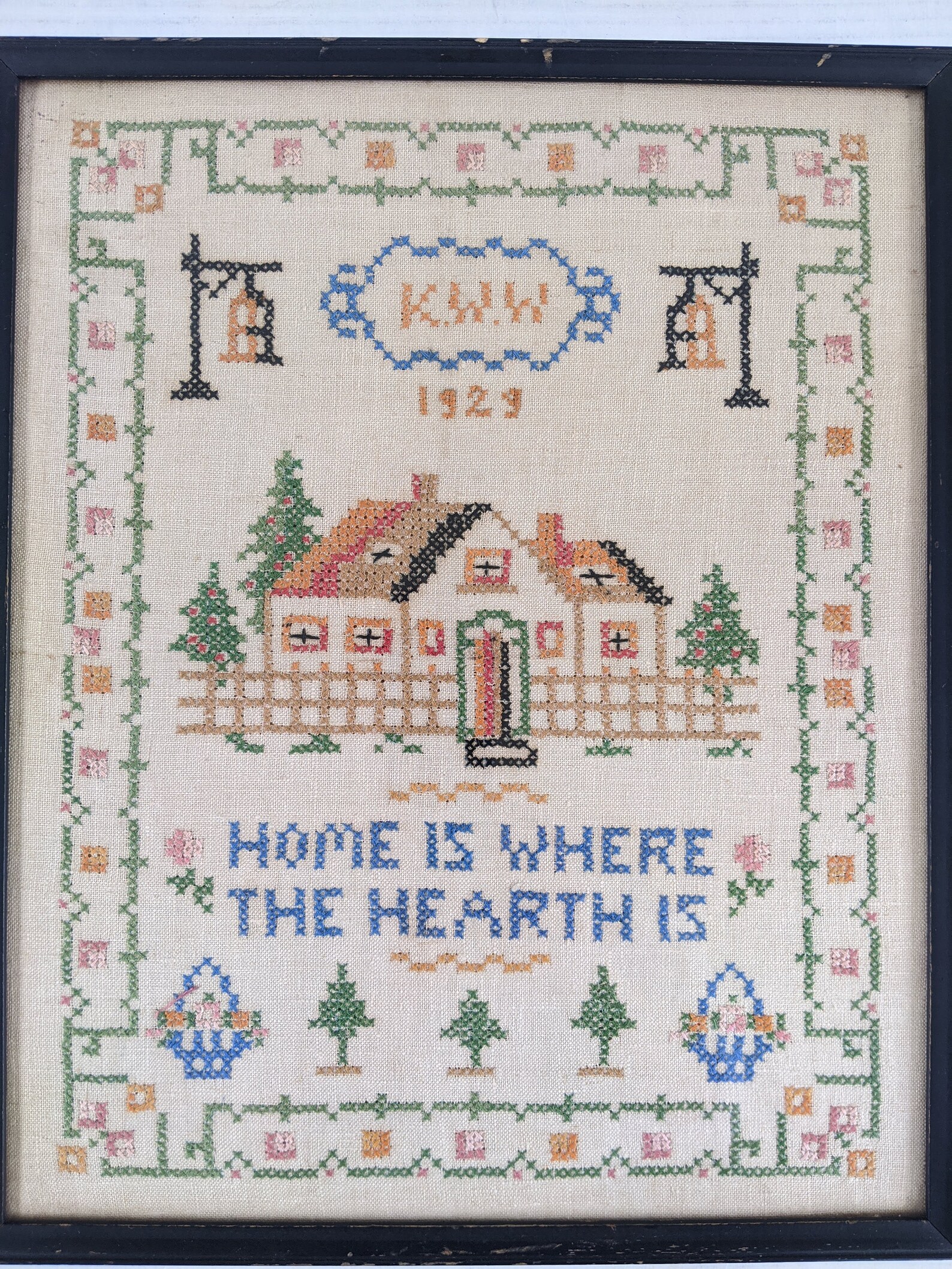 Vintage Cross Stitch Sampler Vintage Embroidery Vintage Home - Etsy
