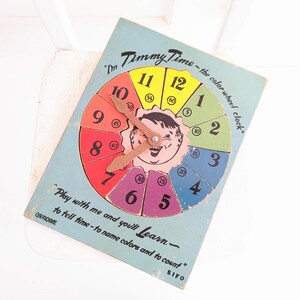 Vintage Wood Puzzle, Telling Time Puzzle, Vintage Timmy Time Puzzle ...