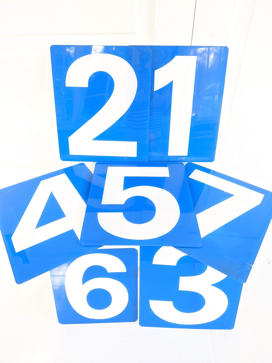 Vintage Plastic Numbers Blue White Numbers Sign Supplies | Etsy