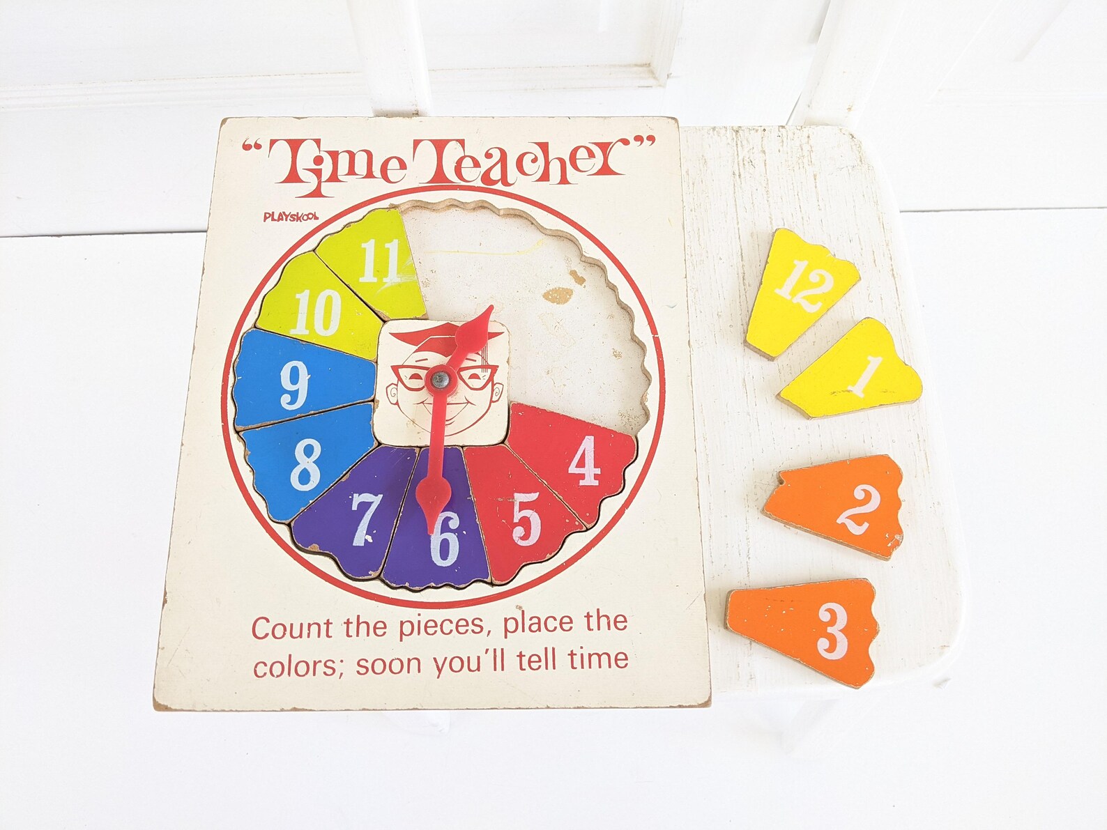 Vintage Wood Puzzle Telling Time Puzzle Vintage Playskool - Etsy