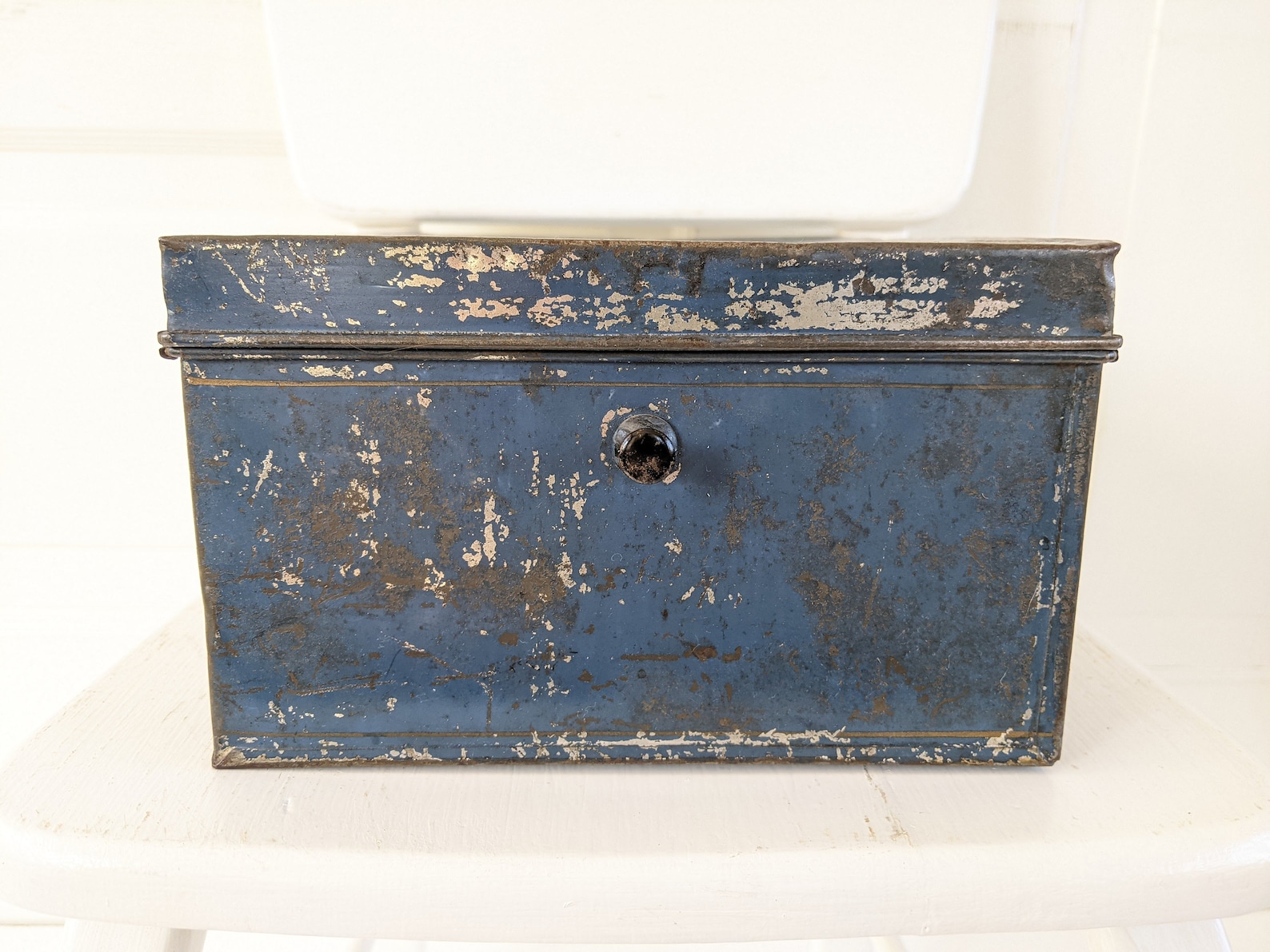 Vintage Metal Box Antique Blue Box Vintage Blue Metal Box - Etsy UK