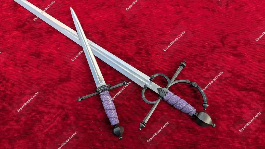 Handmade Renaissance Rapier Dagger Set – High Carbon Steel, Full Tang ...