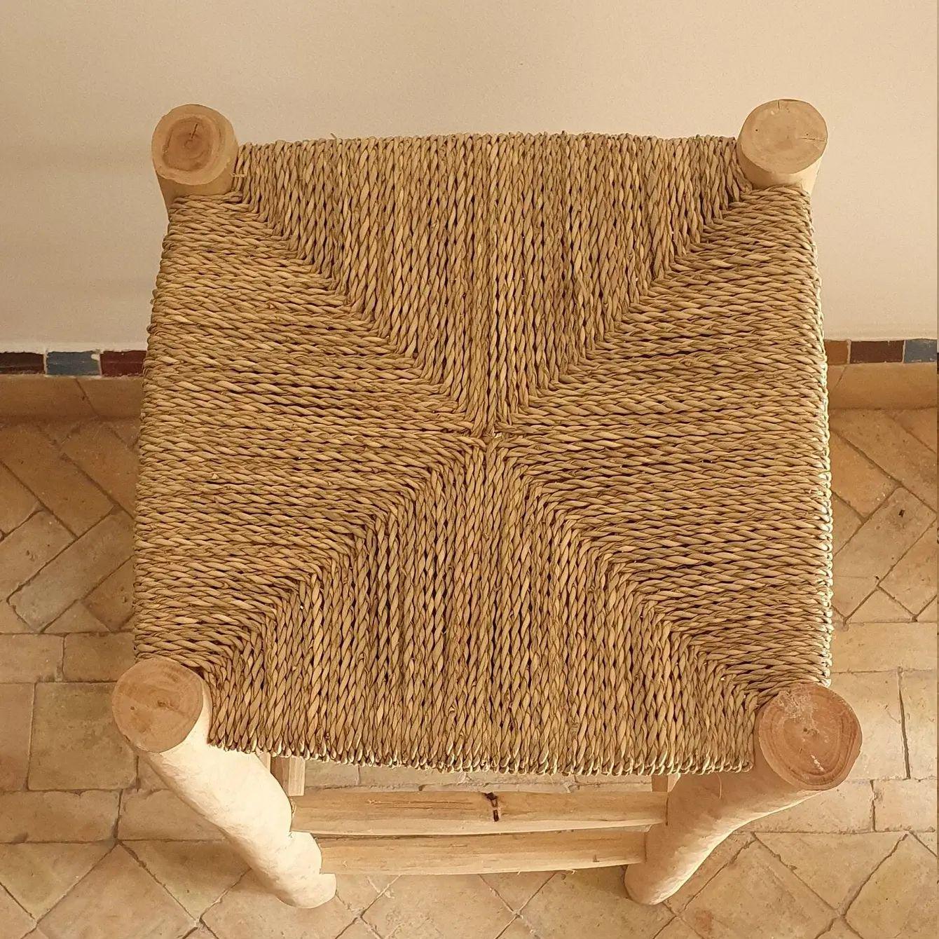 Moroccan Stool Bar With Palm Leaf Cord - Etsy